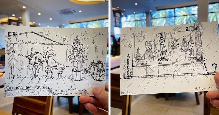 I Drew My Christmas Memories Using A Ball Pen, And Here Are 12 Of The ...