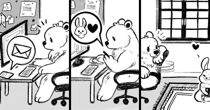 Artist Creates Wholesome Comics Featuring A Bunny And Bear Couple (29 ...