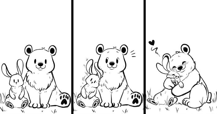 Artist Creates Wholesome Comics Featuring A Bunny And Bear Couple (29 ...