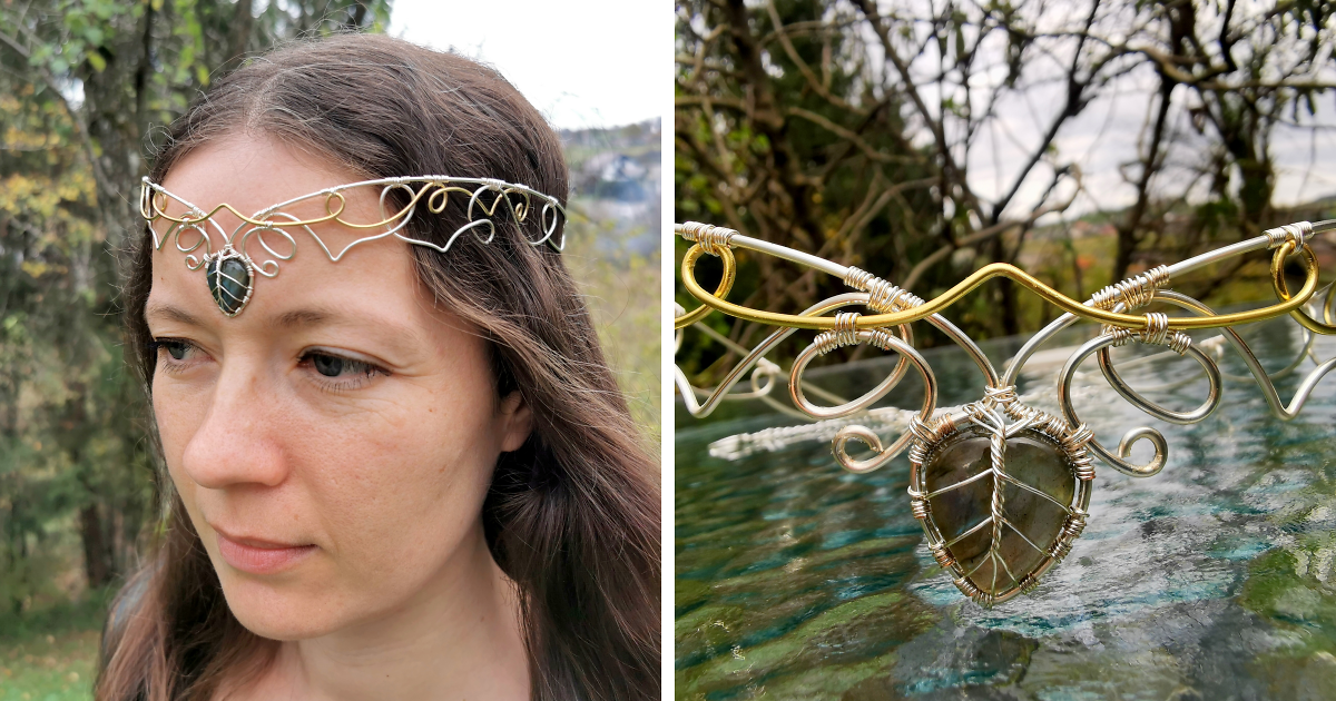 I Made An Elven Crown With Wire And A Labradorite Gemstone (8 Pics ...