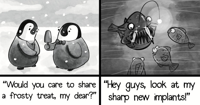 I Created 30 Hilariously Adorable Animal Cartoons For An Art Challenge ...