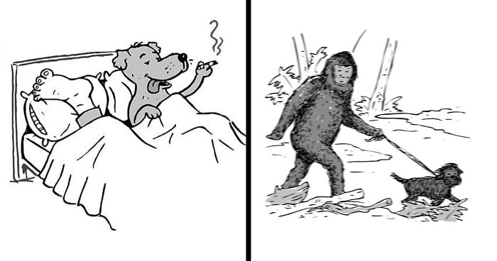 22 Wordless One-Panel Comics Featuring Dogs By Karlo Ferdon
