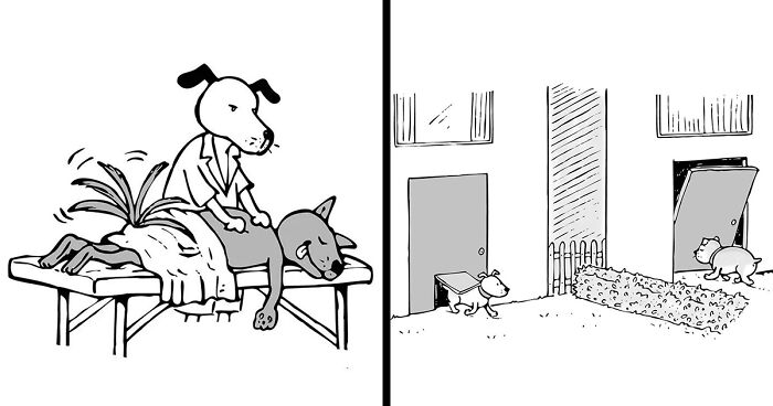 22 Wordless One-Panel Comics Featuring Dogs By Karlo Ferdon