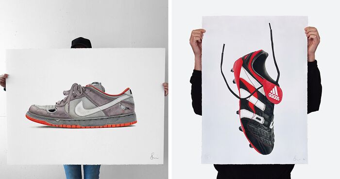 30 Hyper-Realistic Drawings Of Sneakers That Might Make You Think They ...