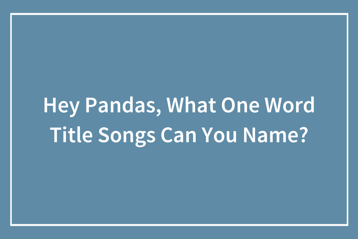 Hey Pandas What One Word Title Songs Can You Name Bored Panda Hey Pandas What One Word Title Songs Can You Name Bored Panda