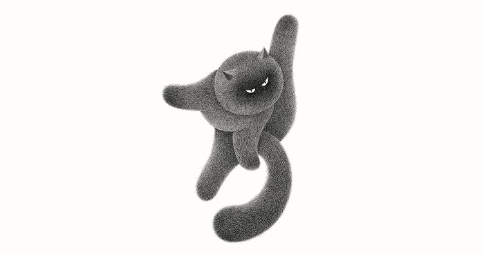 70 New Illustrations By Kamwei Fong Featuring Fluffy And Grumpy Cats ...