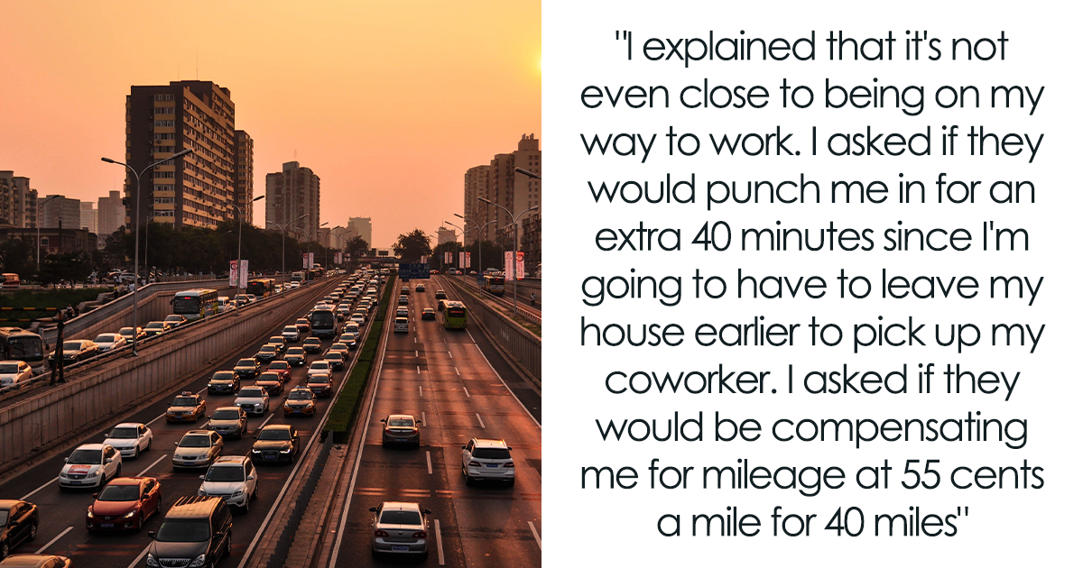 Employee Expected To Give Colleague Regular 40-Mile Rides To Work For ...