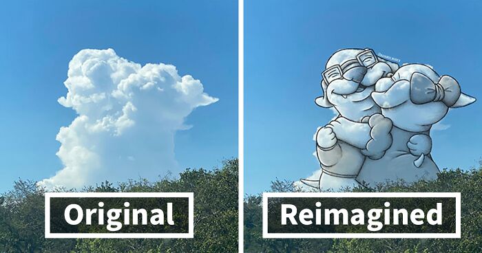 This Artist Creates Fun Illustrations On Pictures Of Clouds (35 New ...