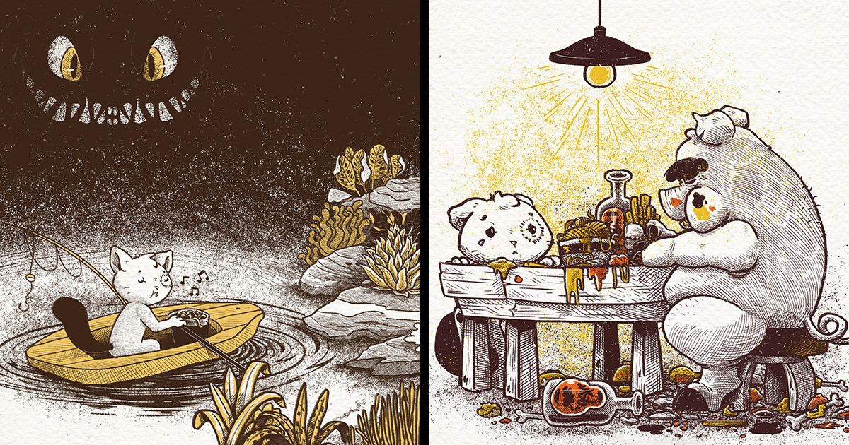 I Make Cute Illustrations Featuring An Introverted Cat That Is Just ...