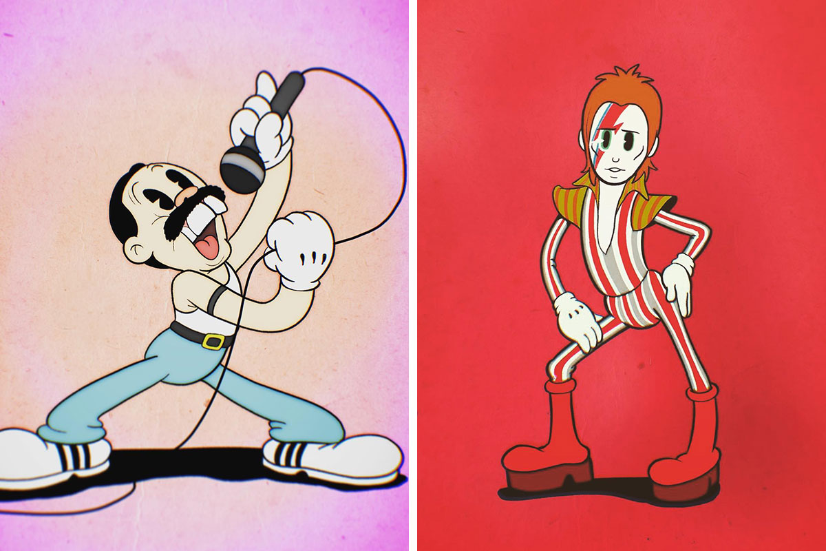 Artist Reimagines 20 Rock Legends As Cartoon Characters From The 1930s ...