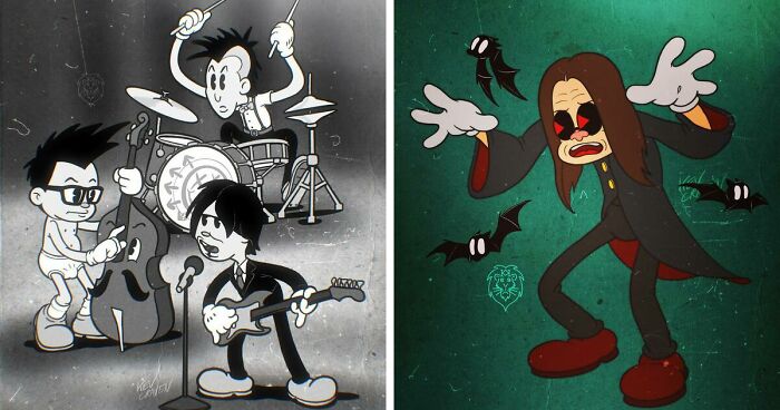 Artist Reimagines 20 Rock Legends As Cartoon Characters From The 1930s ...