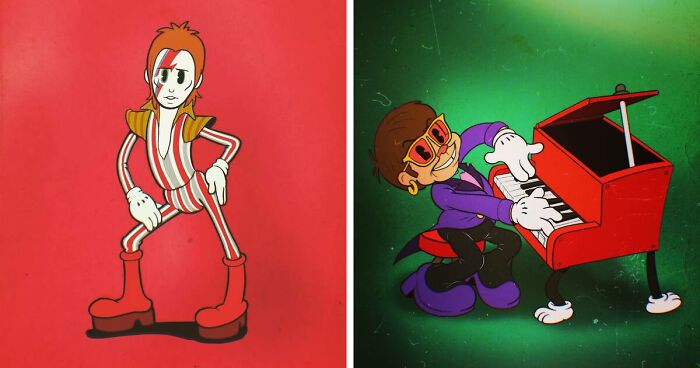 Artist Reimagines 20 Rock Legends As Cartoon Characters From The 1930s ...
