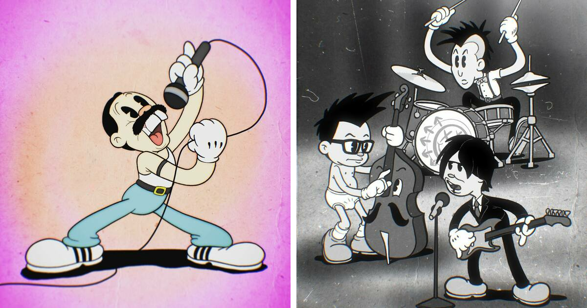 Artist Reimagines 20 Rock Legends As Cartoon Characters From The 1930s ...