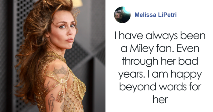 Miley Cyrus Arrives At 2024 Grammys In See-Through Dress Made Of Safety ...