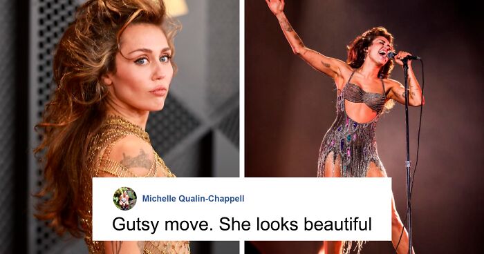 Miley Cyrus Arrives At 2024 Grammys In See-Through Dress Made Of Safety Pins, Wins First Grammy ...