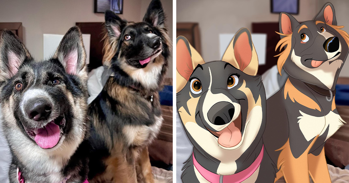 People Send Pics Of Their Pets To This Artist And She Disneyfies Them ...