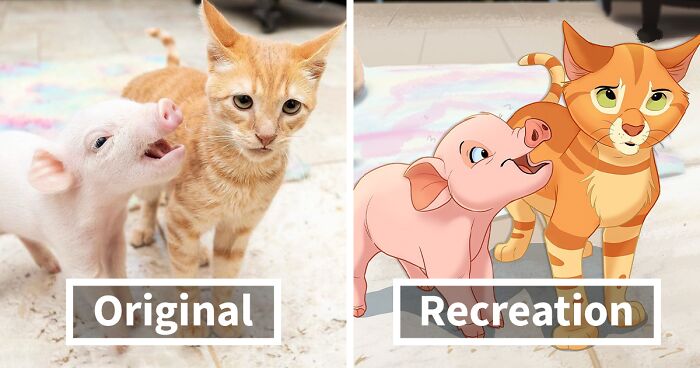 People Send Pics Of Their Pets To This Artist And She Disneyfies Them ...