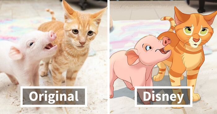 People Send Pics Of Their Pets To This Artist And She Disneyfies Them ...