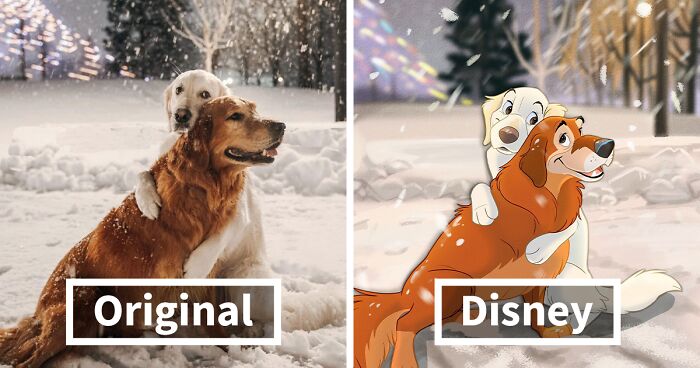People Send Pics Of Their Pets To This Artist And She Disneyfies Them ...