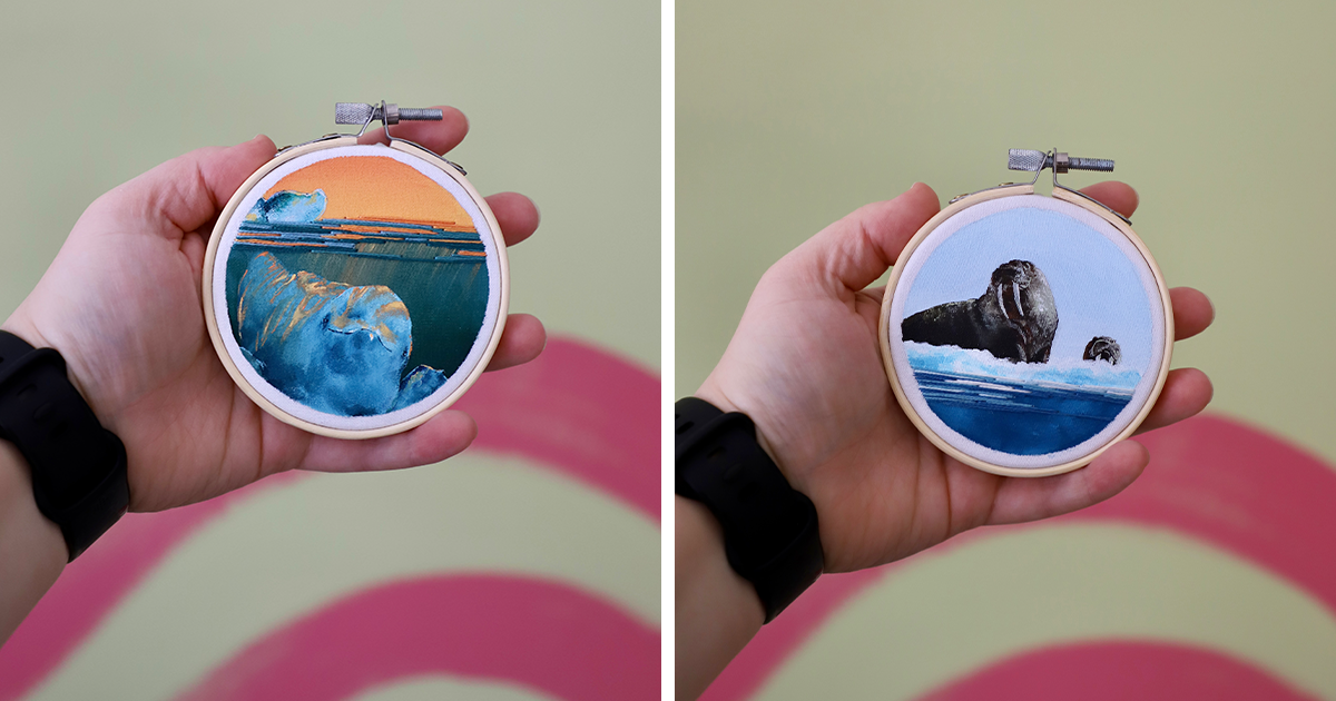 I Combine Painting And Embroidery To Make Mixed-Media Animal Artworks ...