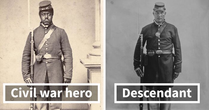 6 Side-By-Side Portraits Of Black Civil War Heroes And Their Direct ...