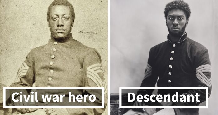 6 Side-By-Side Portraits Of Black Civil War Heroes And Their Direct ...