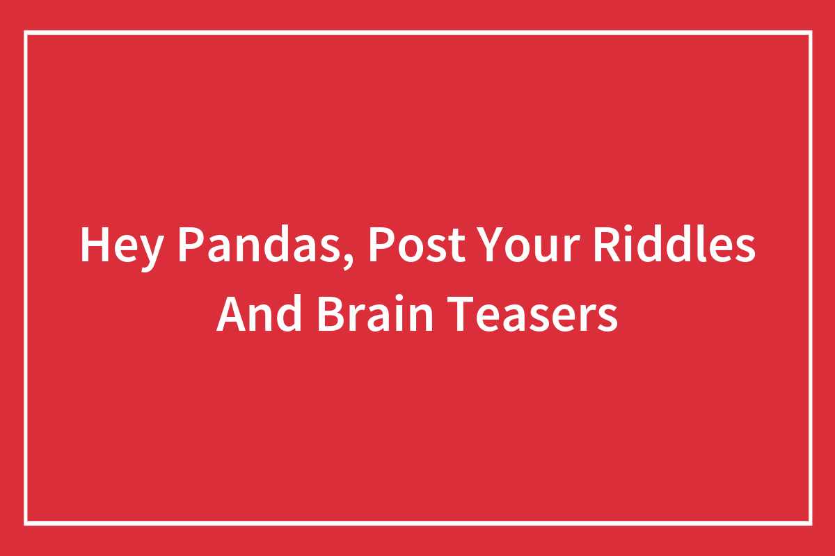 Hey Pandas, Post Your Riddles And Brain Teasers (Closed) | Bored Panda