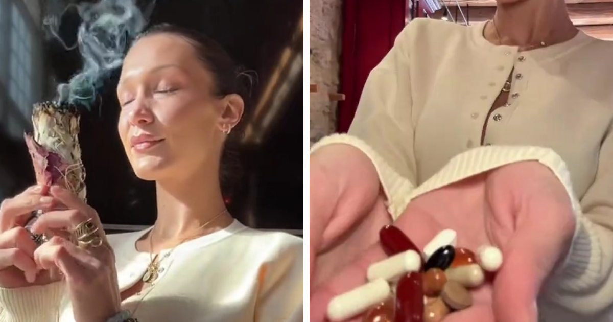Bella Hadid’s Over-The-Top Morning Routine With Cocktail Of Pills, Sage ...