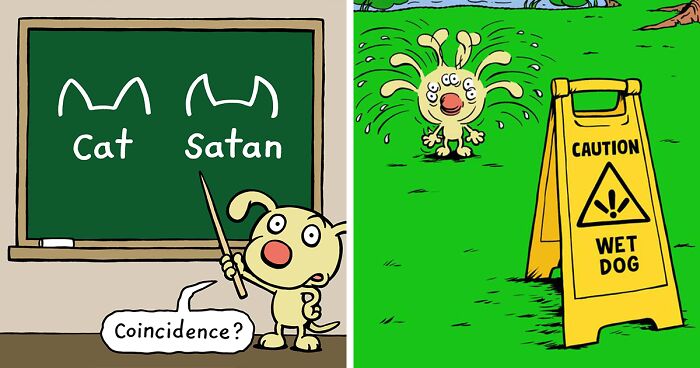 Artist Makes 30 Hilarious One-Panel Comics About A Cute Dog And His ...