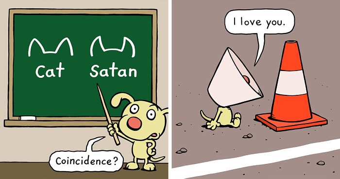 Artist Makes 30 Hilarious One-Panel Comics About A Cute Dog And His ...