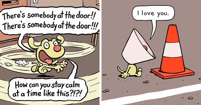 Artist Makes 30 Hilarious One-Panel Comics About A Cute Dog And His ...