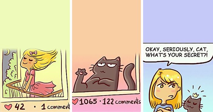 30 Comics Perfectly Depicting Hilarious Cat Antics, By This Artist From ...