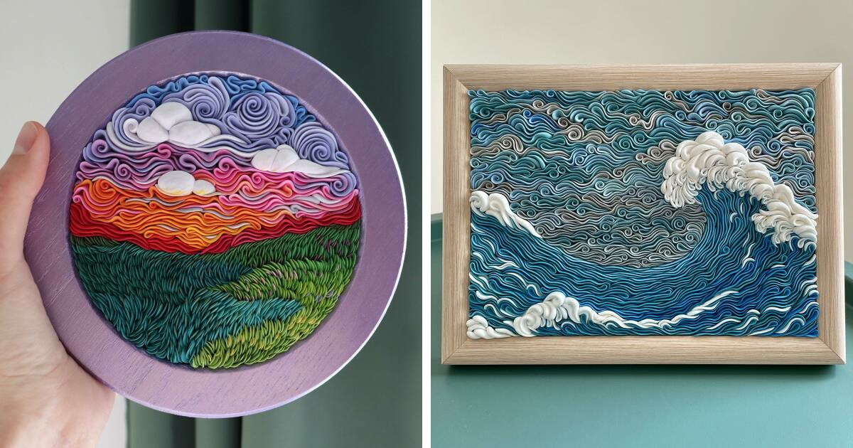 Artist Creates Textured Paintings Of Landscapes Using Polymer Clay (52 ...