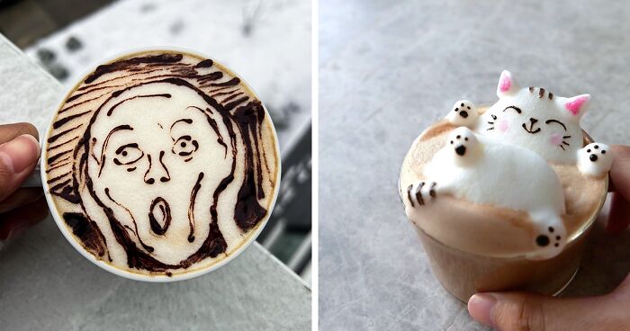 45 Captivating Sculptures And Drawings Made Entirely From Coffee Foam ...