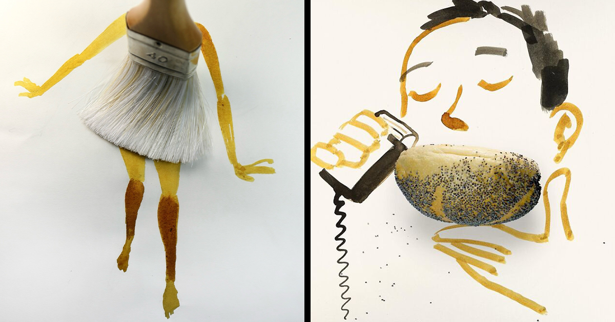 36 Captivating And Humorous Illustrations Created From Everyday Items ...