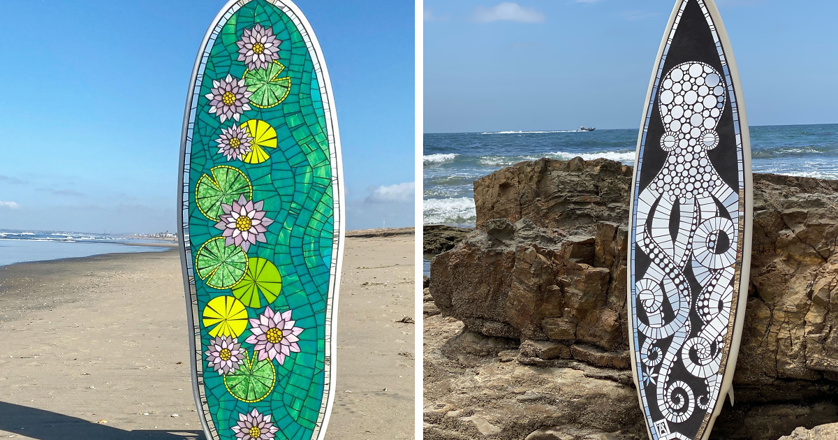 I Am A Mosaic Artist And I Create Contemporary Mosaic Surfboards (24 ...