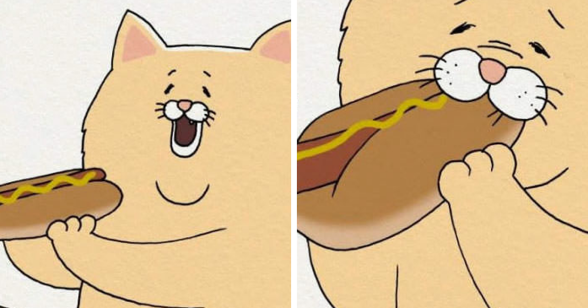 I’ve Made 8 Hilariously Chubby Cat Comics About Food Fails That Are Way ...