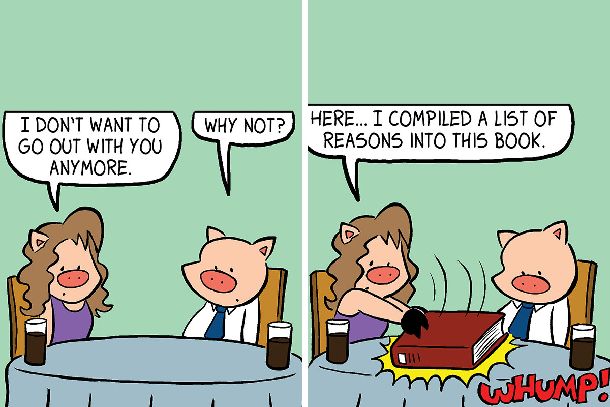 I Made 20 Comics Showcasing A Little Pig’s Dating Fails | Bored Panda