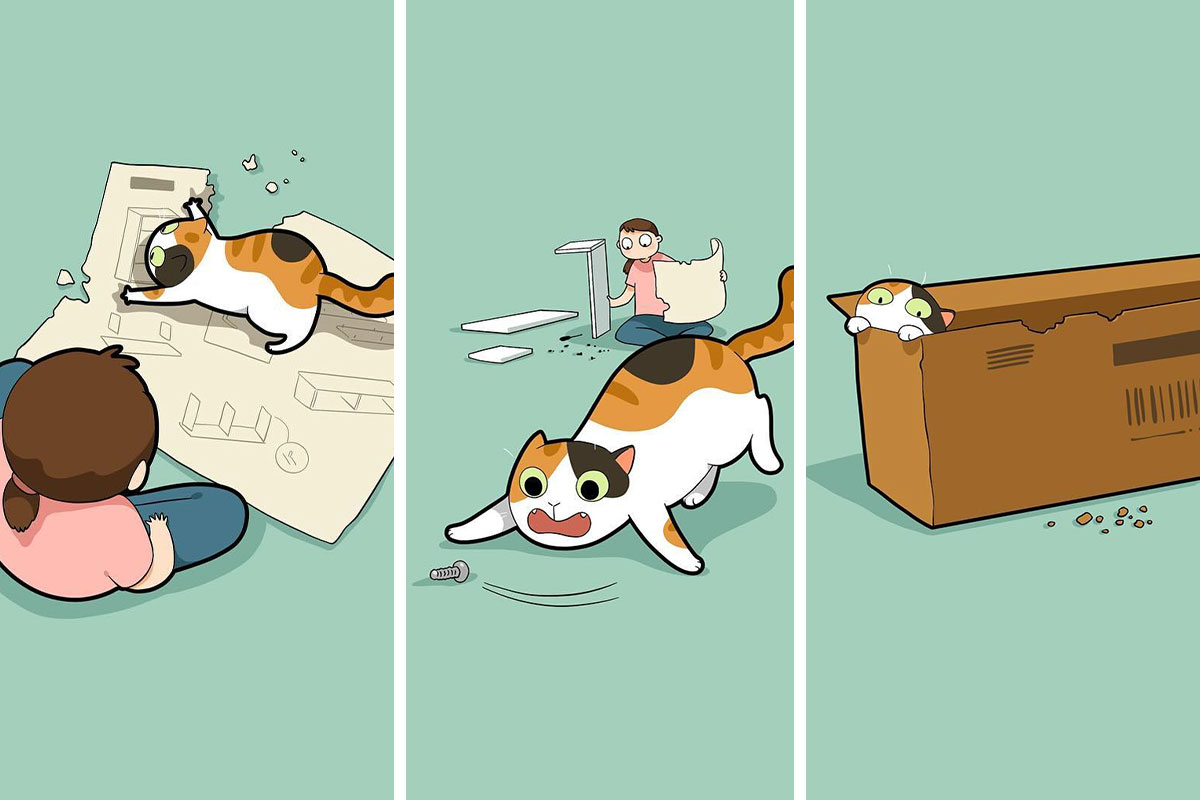 Artist Creates Funny Comics Capturing The Essence Of Living With A Cat ...
