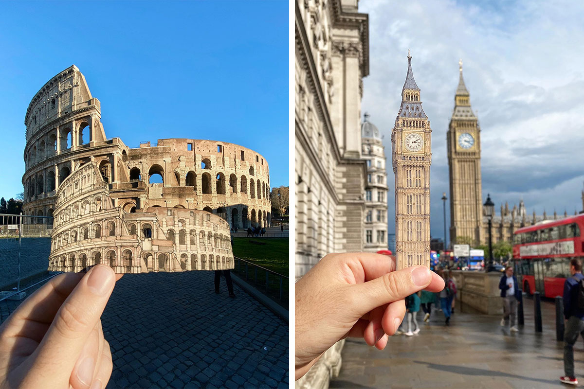 30 Pics Of Iconic Landmarks’ Illustrations Side By Side With Their Real ...