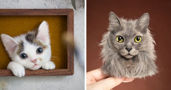 This Japanese Artist Crafts Hyper-Realistic 3D Cat Portraits From ...