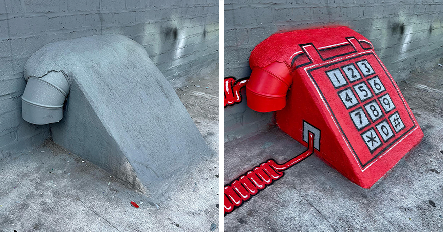 Street Artist Turned 30 Boring Street Objects Into Works Of Art (New ...