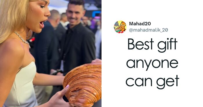 Zendaya Effortlessly Poses With The Giant Croissant She Received As A ...