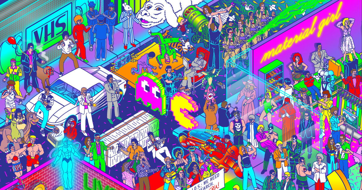 Eighties Excess: Illustrations Filled With Pop Culture References That ...