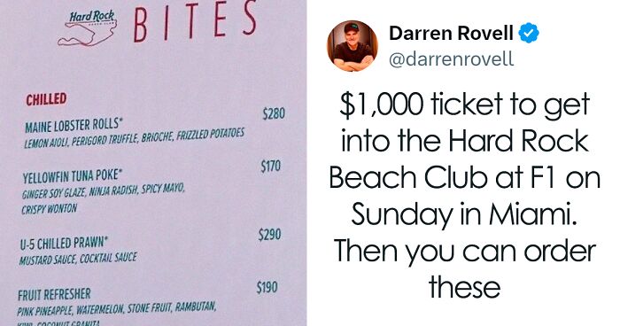 The Menus From Formula 1 Have Gone Viral For All The Wrong Reasons ...