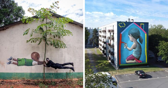 Artist Transforms Boring Buildings And Walls By Creating Spectacular ...