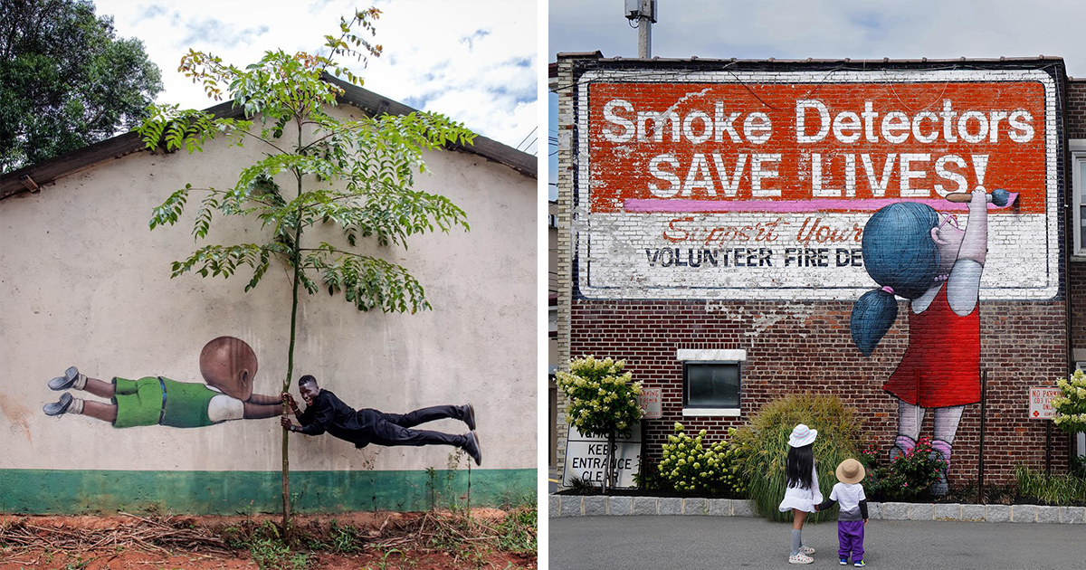 Artist Transforms Boring Buildings And Walls By Creating Spectacular ...