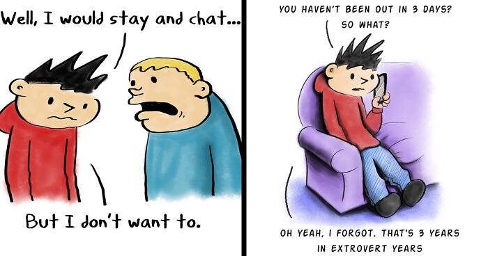 Living As An Introvert: My 30 Comics About Social Struggles | Bored Panda