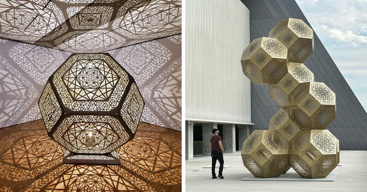 These Artists Made 47 Large-Scale Illuminated Sculptures In Geometrical ...
