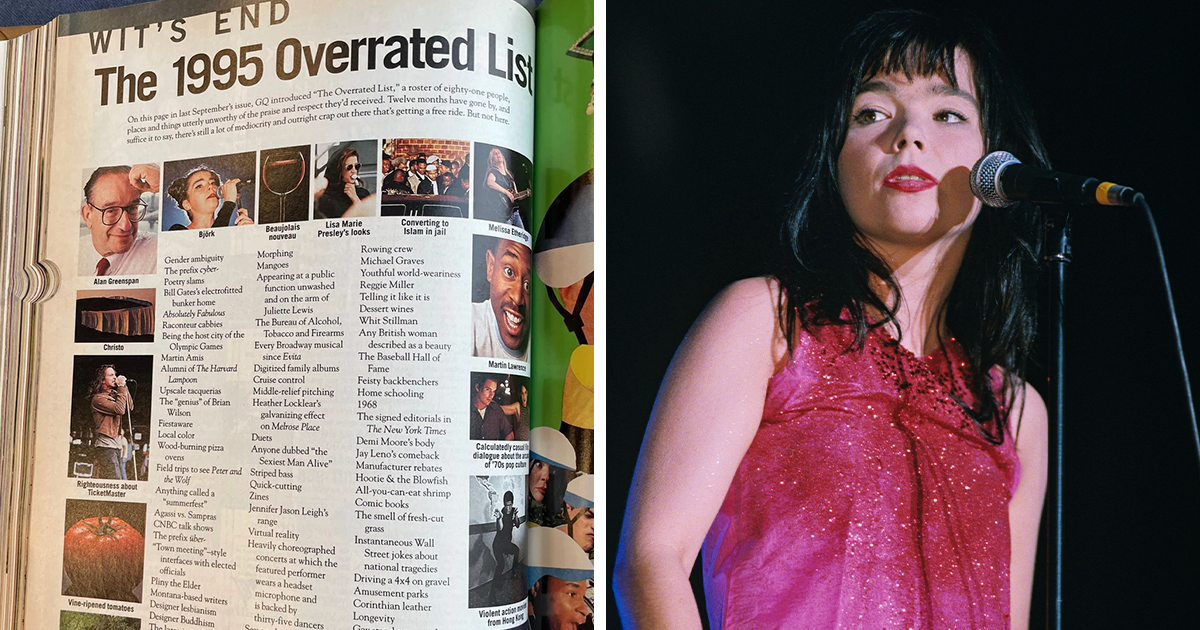 GQ’s 1995 List Of “Overrated” Pop Culture Is Hilariously Roasted 30 ...